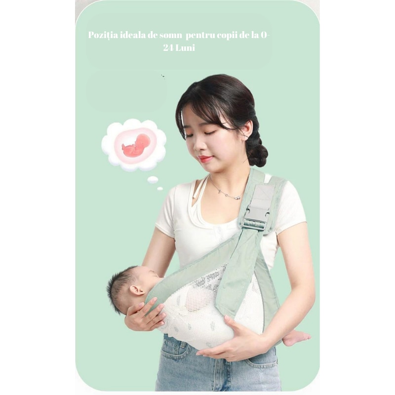 Sistem de purtare lateral, tip port-bebe, pentru bebelusi si copii, din ...