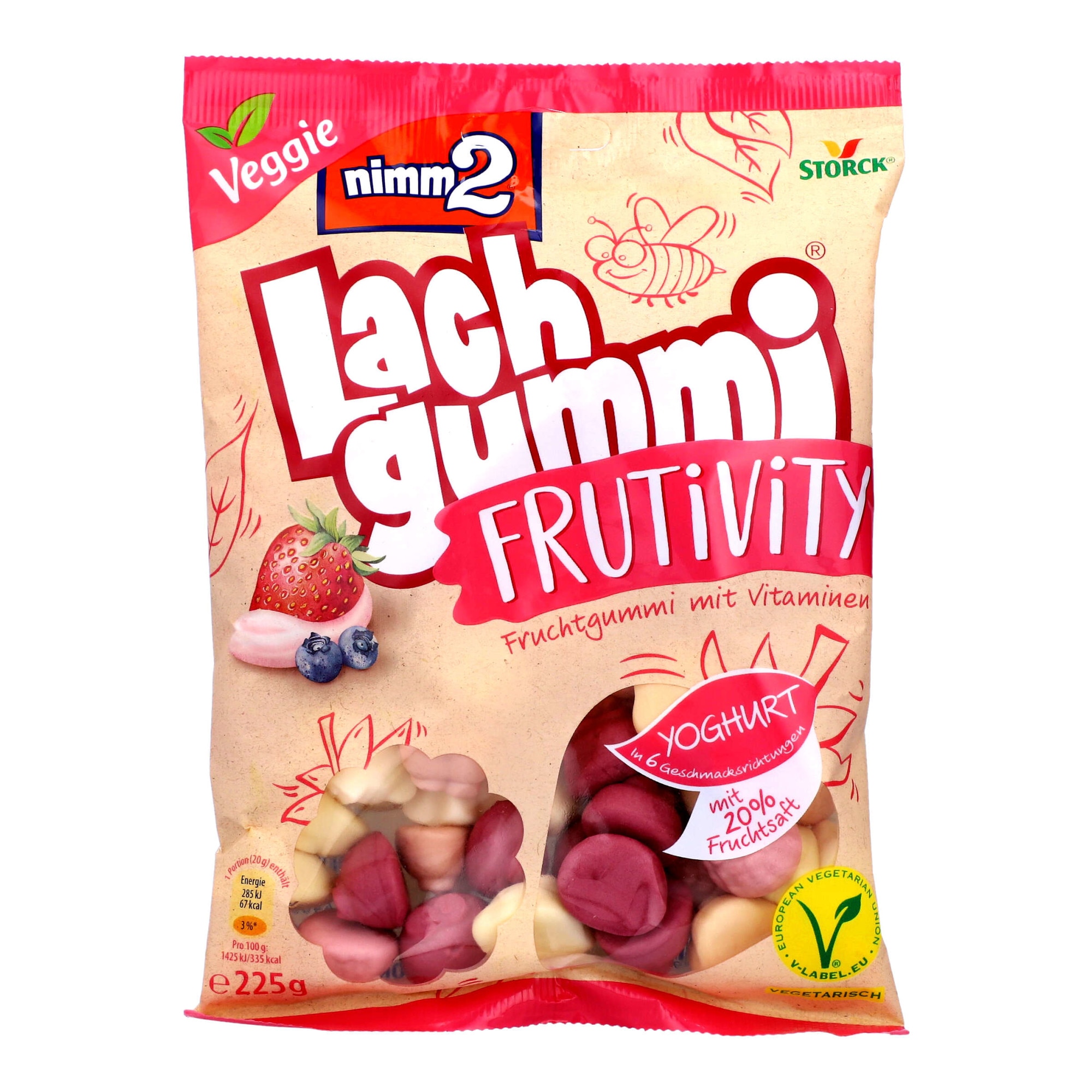 Jeleuri Nimm2 Lach Gummi FruitiVity, iaurt cu fructe, 225g - eMAG.ro