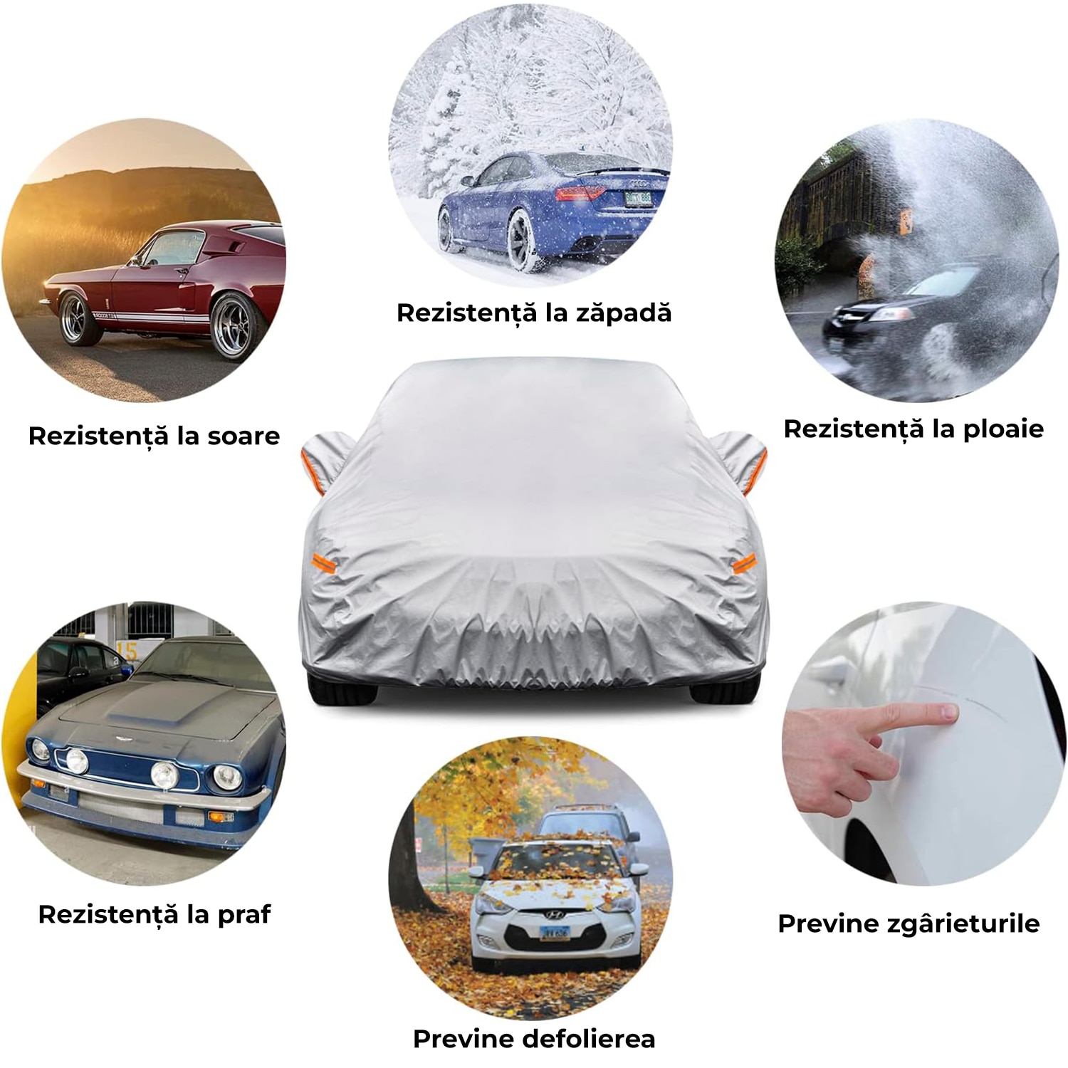 Prelata Auto Premium cu 6 Straturi, Impermeabila, Protectie UV, Praf ...