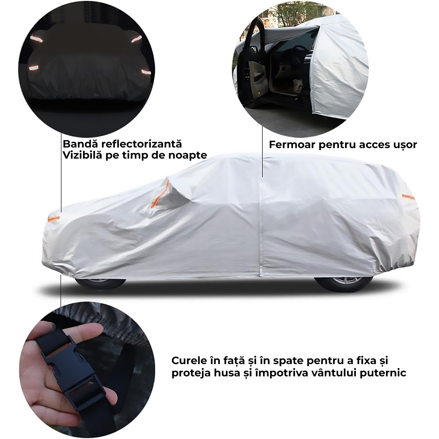Prelata Auto Gri 6 Straturi Elindor®, Toate Anotimpurile, Husa ...
