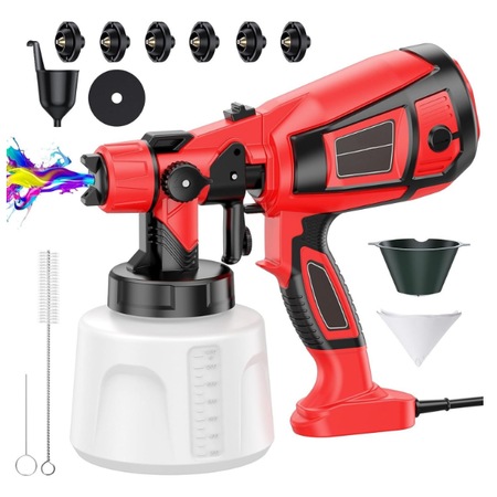 Pistol vopsire, Excitat®, 6 duze, 3 moduri pulverizare, 700 W, Plastic ...