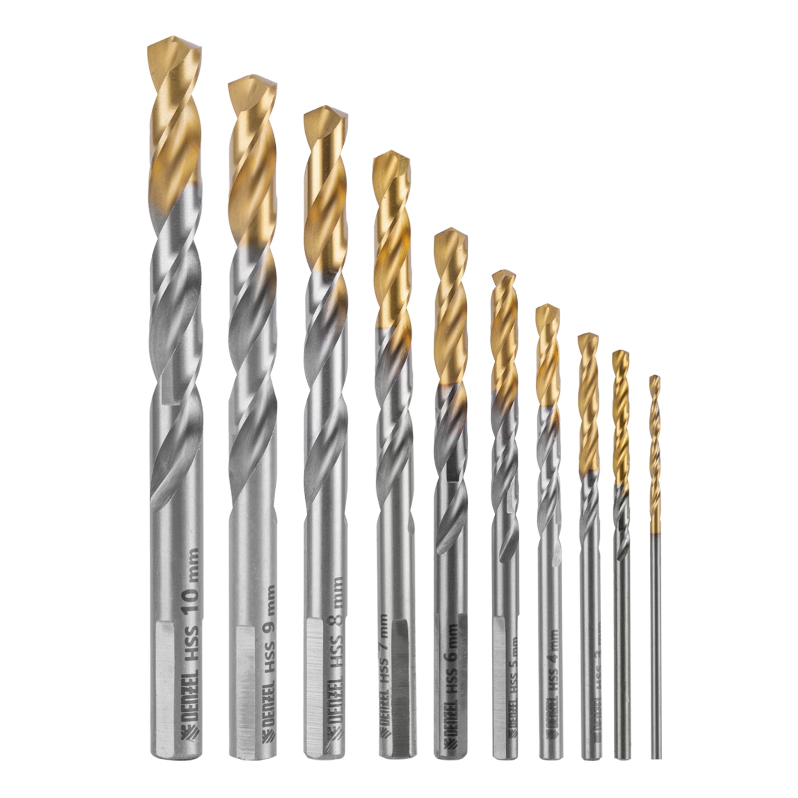 Set burghie pentru metal, 1-10 mm, HSS - Tin, Golden Tip, 10 buc ...