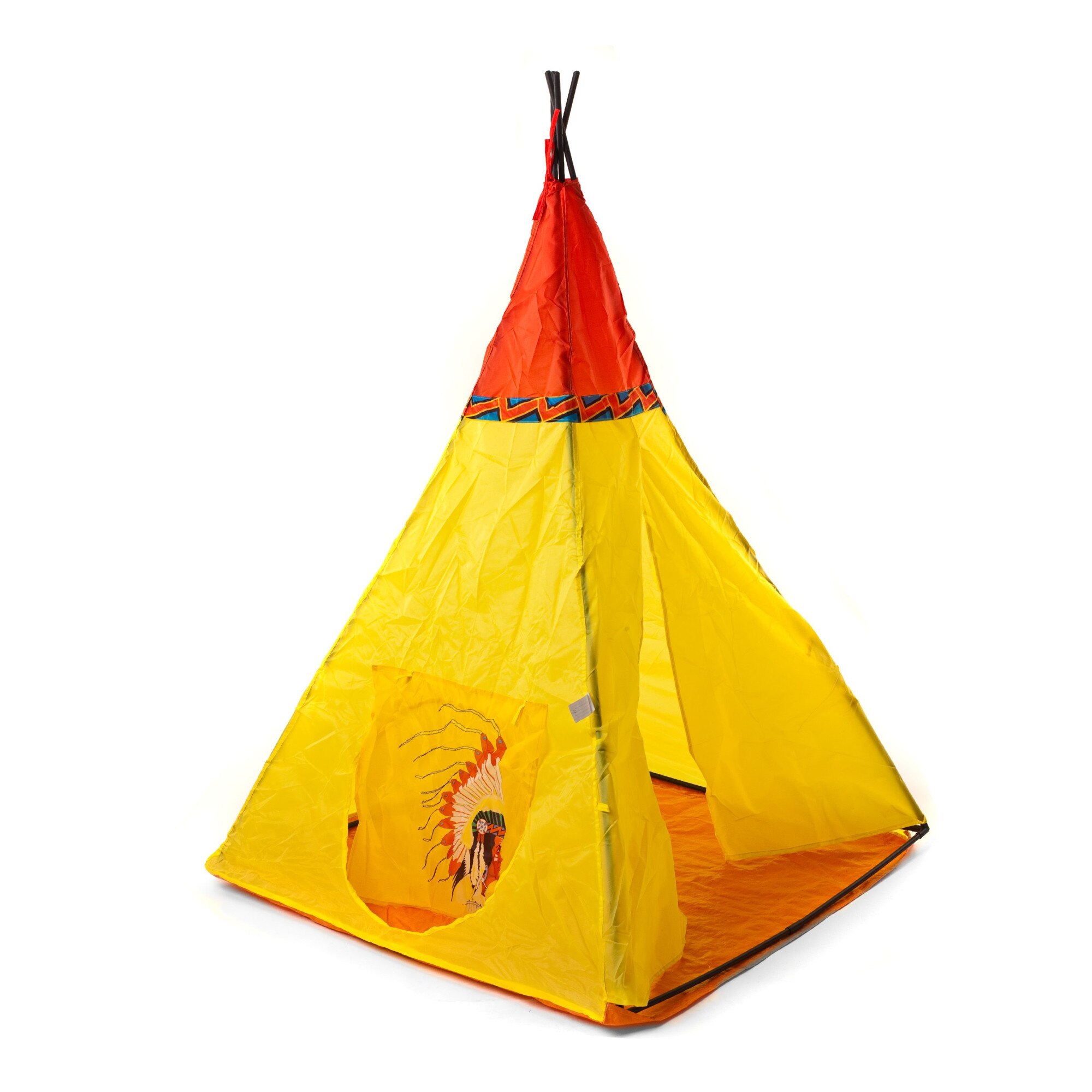 Cort copii, Joy Park, 100x100x135cm, Galben/Rosu - eMAG.ro