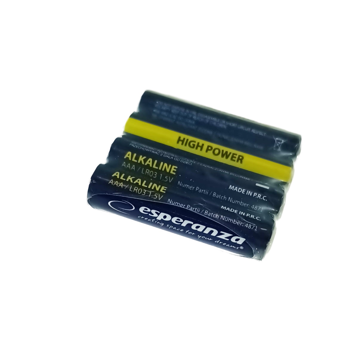 Set 4 baterii alcaline AAA R3, Esperanza High Power 95983, 1.5V - eMAG.ro