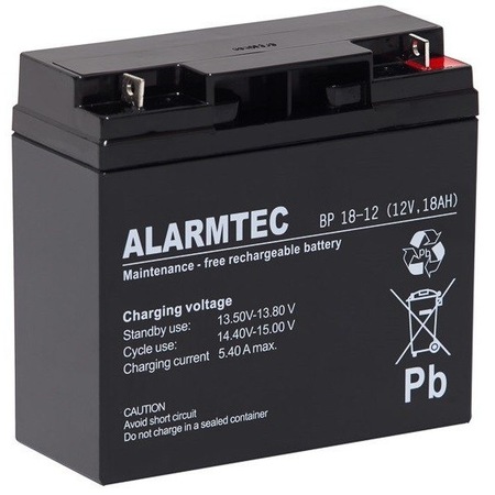 Батерия AGM, AlarmTec, 12V, 18Ah, F12, 5.32 кг, Черна - eMAG.bg