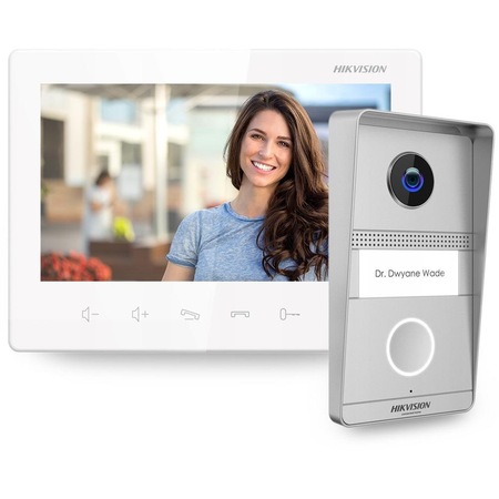 Interfon video, HIKVISION DS-KIS101-P, 2 fire, Argintiu - eMAG.ro