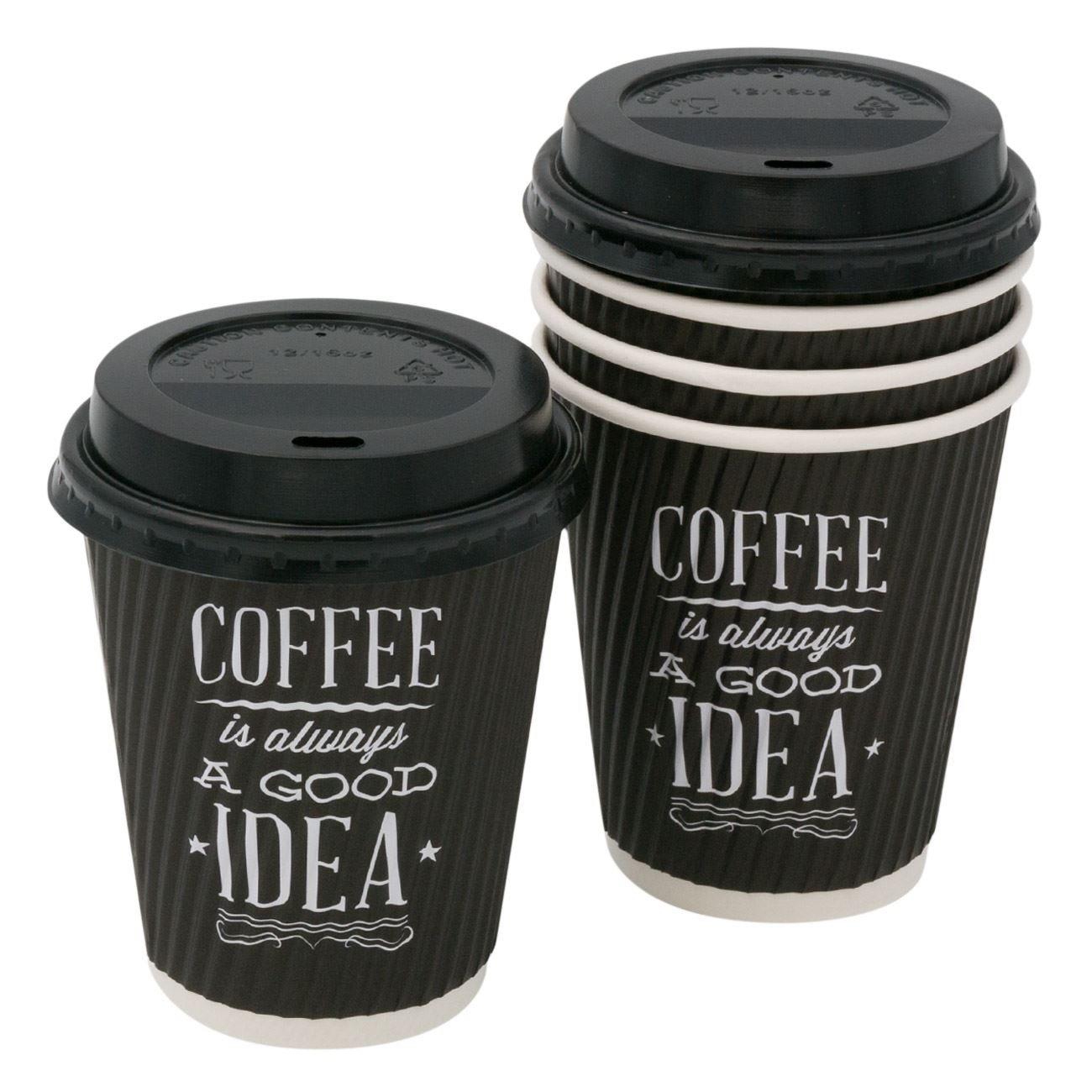 Pahare pentru cafea, Carton, 360 ml, 10 buc, Alb/Negru - eMAG.ro