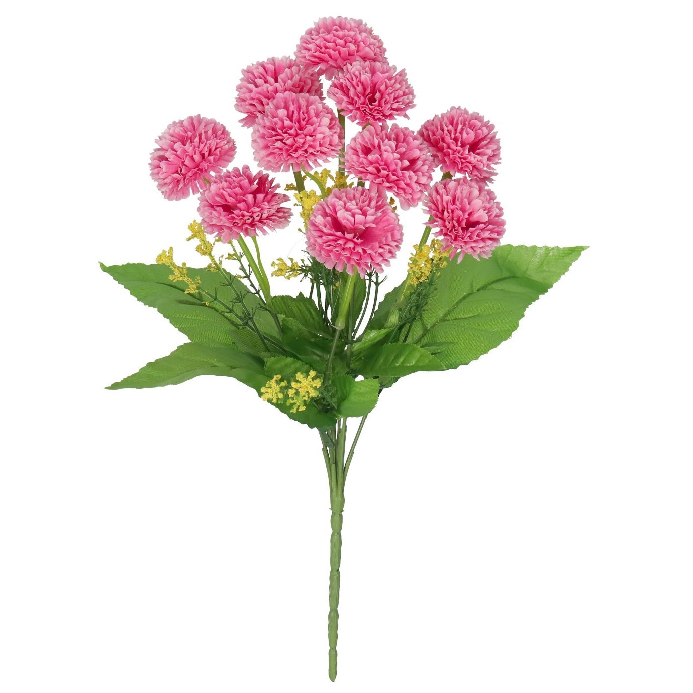 Buchet cu 10 flori artificiale, Plastic, 36 cm, Verde/Roz - eMAG.ro