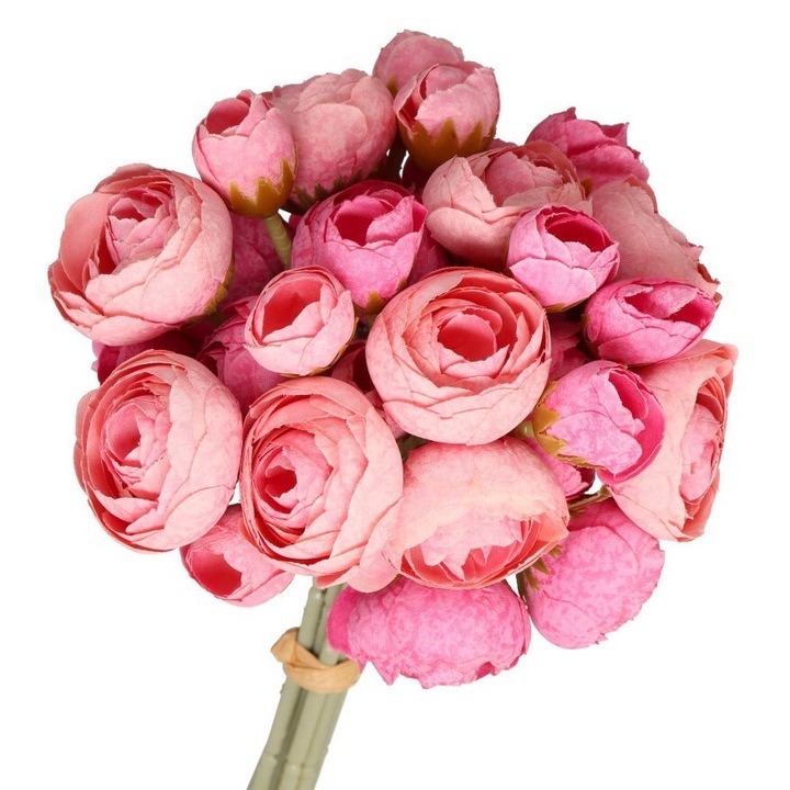 Buchet 36 flori artificiale, Satin/Plastic, 30 cm, Roz - eMAG.ro