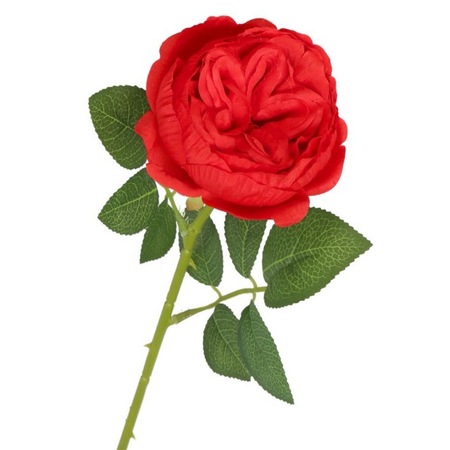 Floare artificiala de bujor, Plastic, 48cm, Rosu - eMAG.ro
