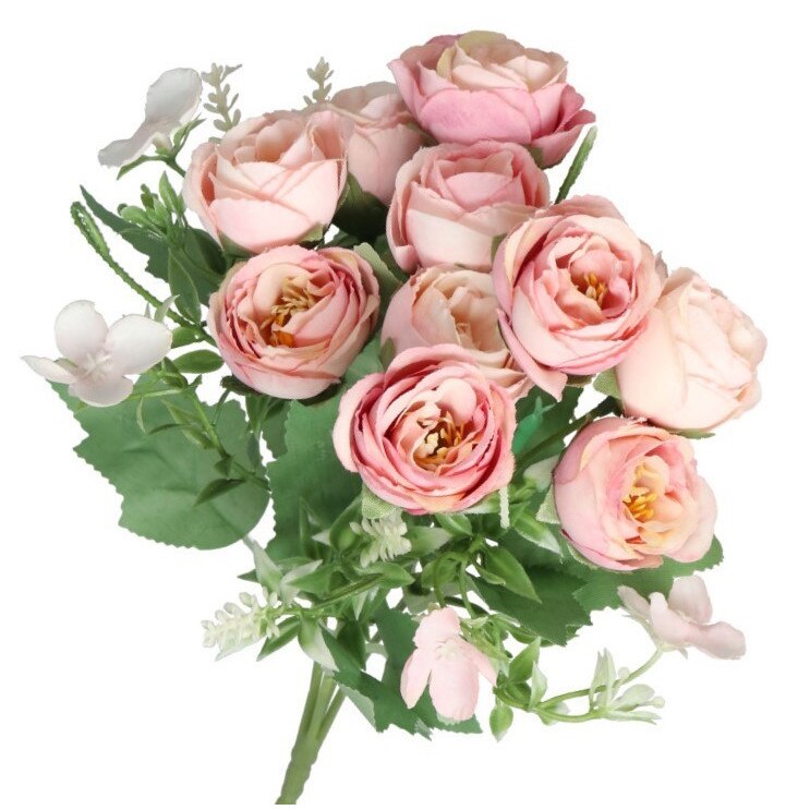 Buchet 10 flori artificiale, Plastic, Roz - eMAG.ro