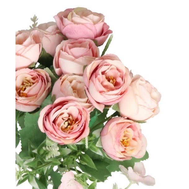 Buchet 10 flori artificiale, Plastic, Roz - eMAG.ro