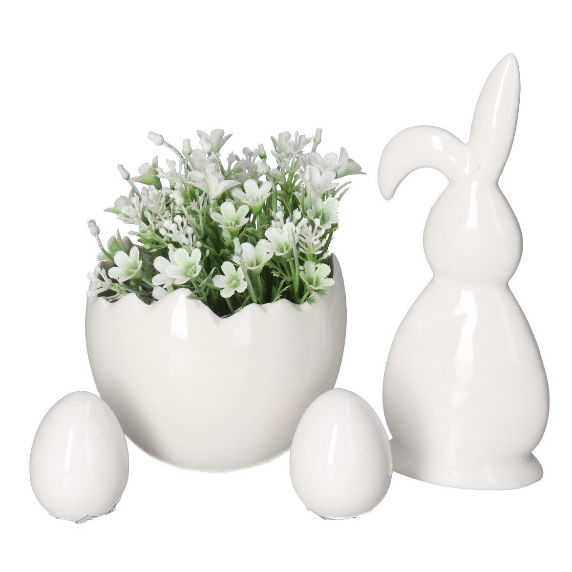 Figurina iepure de Paste, Ceramica, Alb - eMAG.ro