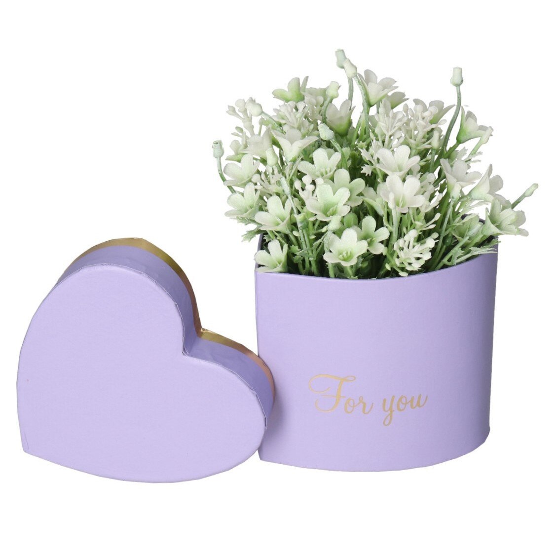 Cutie decoratiune flori, Carton, Mov - eMAG.ro