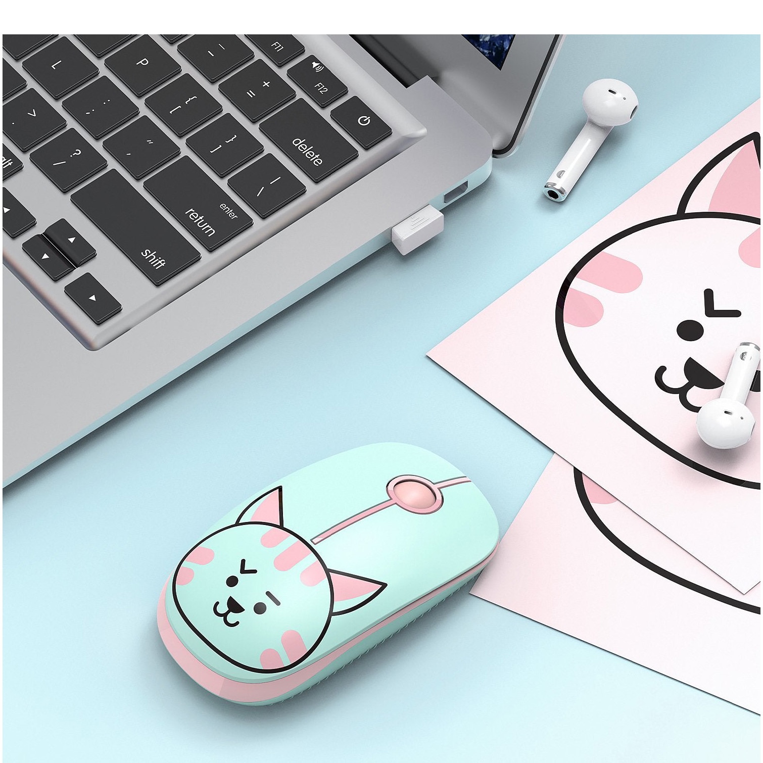 Mouse fara fir Tellur Pisica, 2.4Ghz, nano receiver - eMAG.ro