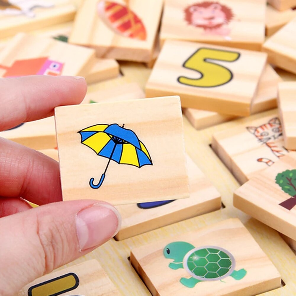 Joc de memorie si inteligenta din lemn tip Mahjong - Right Brain Memory ...