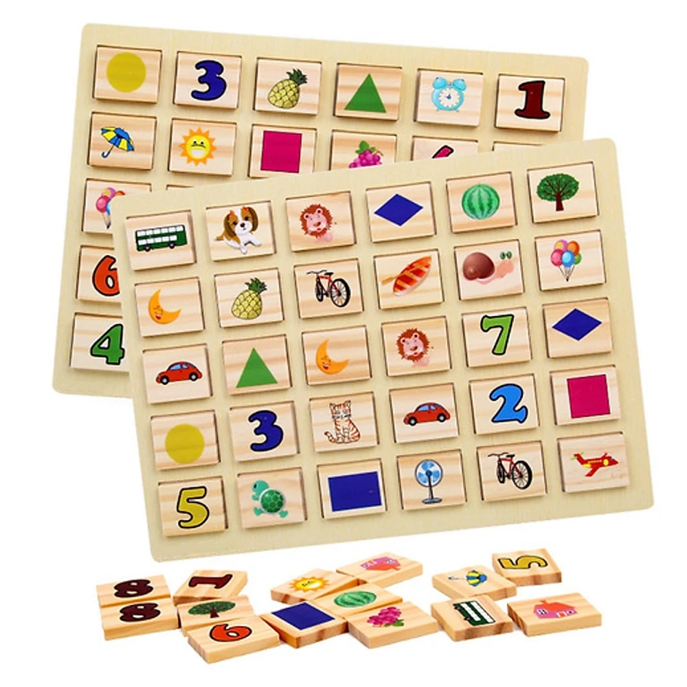 Joc de memorie si inteligenta din lemn tip Mahjong - Right Brain Memory ...