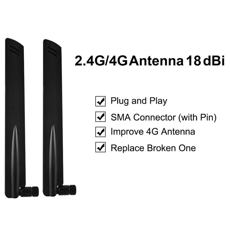 Set 2 antene 2.4G/4G 18dBi-SMA, JESWO, Amplificare semnal LTE al ...