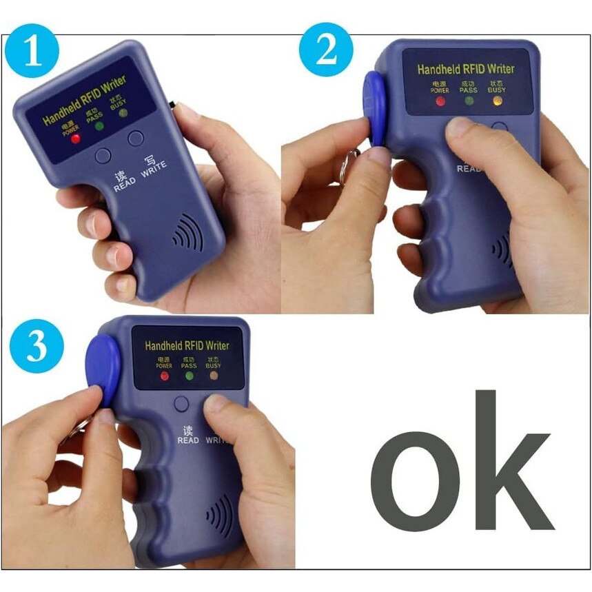 Set copiator carduri RFID, JENOUS®, cu 6 x carduri, 6 brelocuri ...