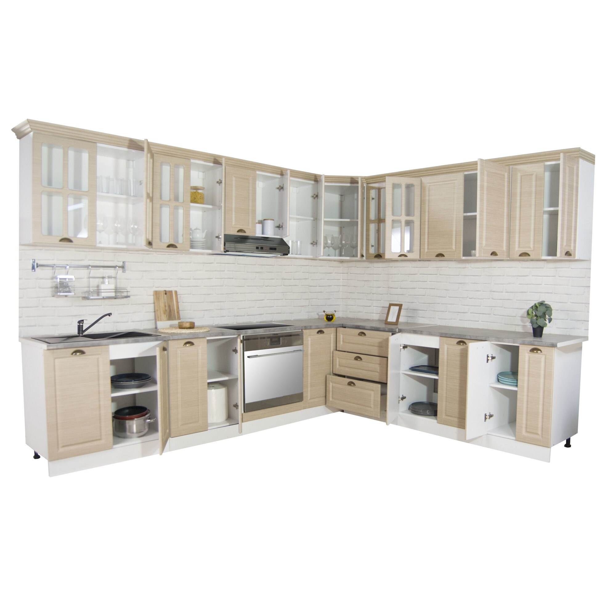 Set bucatarie Colt cu soft-close si fronturi MDF, Badenmob, seria ...