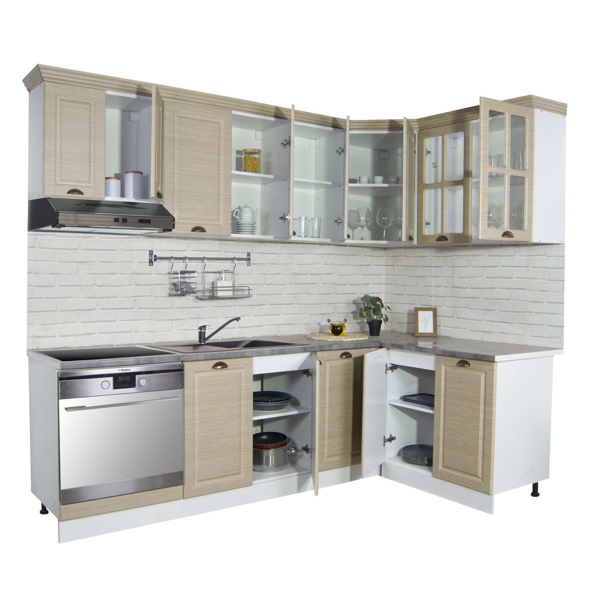 Set bucatarie Colt cu soft-close si fronturi MDF, Badenmob, seria ...