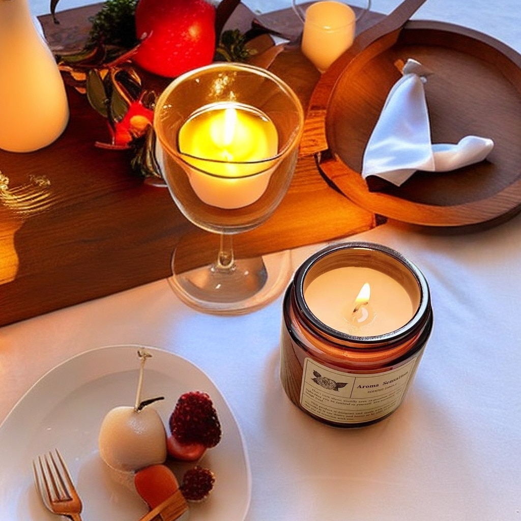 Lumanare parfumata Soia, Aroma Padurea Neagra, Borcan de sticla, 235g ...