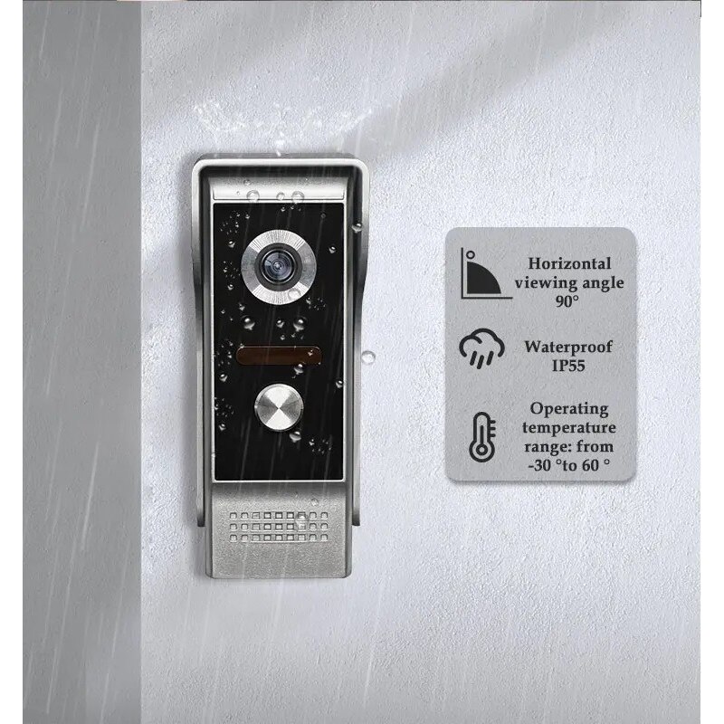 Video interfon DONWISE™ cu monitor TFT color 7 inch, senzor de miscare ...