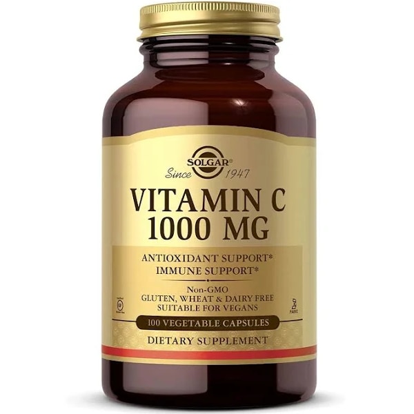 Supliment Alimentar, Solgar Vitamina C 1000 mg, 100 capsule vegetale, antioxidanti puternici ...