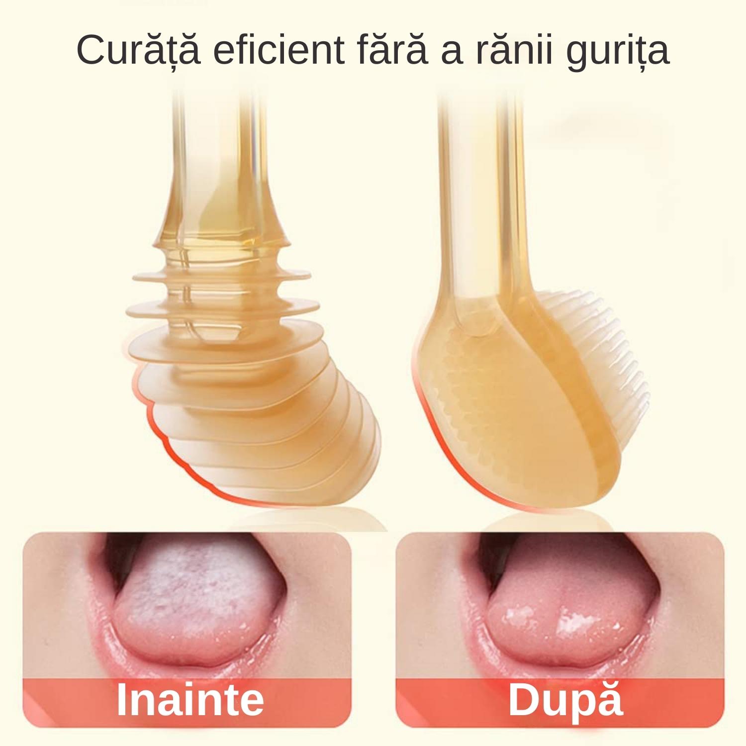 Set periuta de dinti si limba pentru bebelusi, 2 bucati, Maro - eMAG.ro