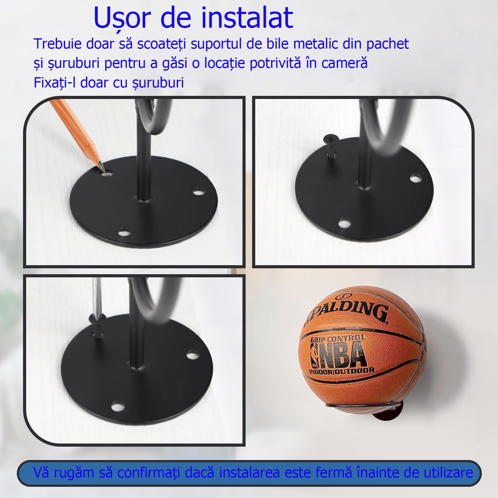 Set 2 suporturi de baschet, Fier, Negru - eMAG.ro