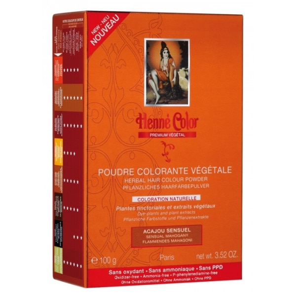 Vopsea de par henna praf acaju senzual ( acajou sensuel) 100 gr Henne ...