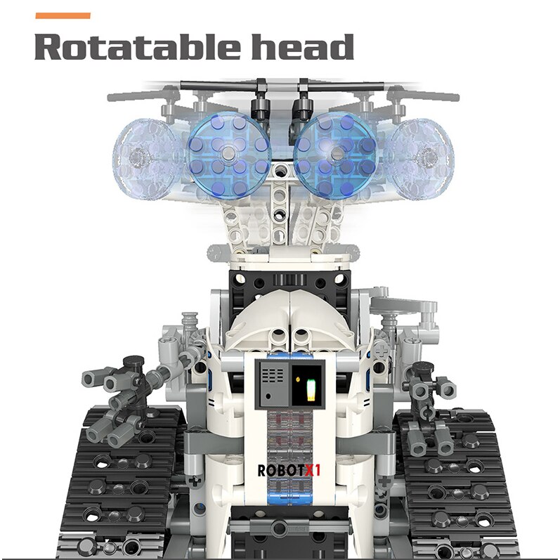 Kit de construit robot Ælements®, telecomanda, lumini, 438 piese, STEM ...