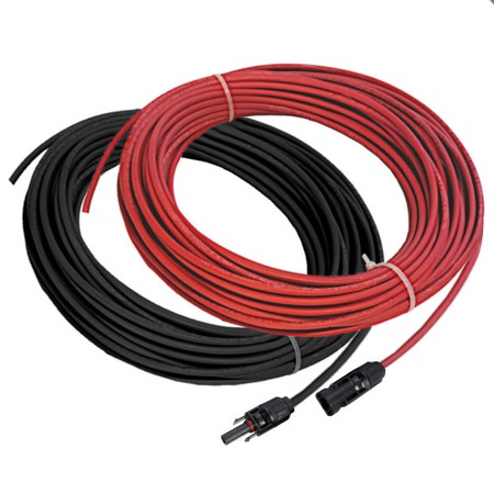 Set 2 cabluri solare terminate cu conectori, EW, 2 x 10 m, Rosu/Negru ...