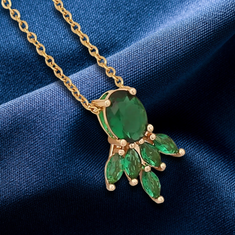 Lant dama, pandantiv cristal elegant, model frunza delicata, tematica I ...