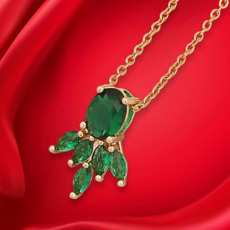 Lant dama, pandantiv cristal elegant, model frunza delicata, tematica I ...