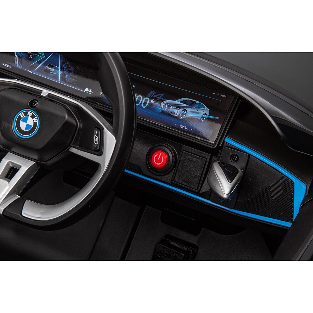 Masinuta electrica BMW I4, roti EVA si scaun piele, negru - eMAG.ro
