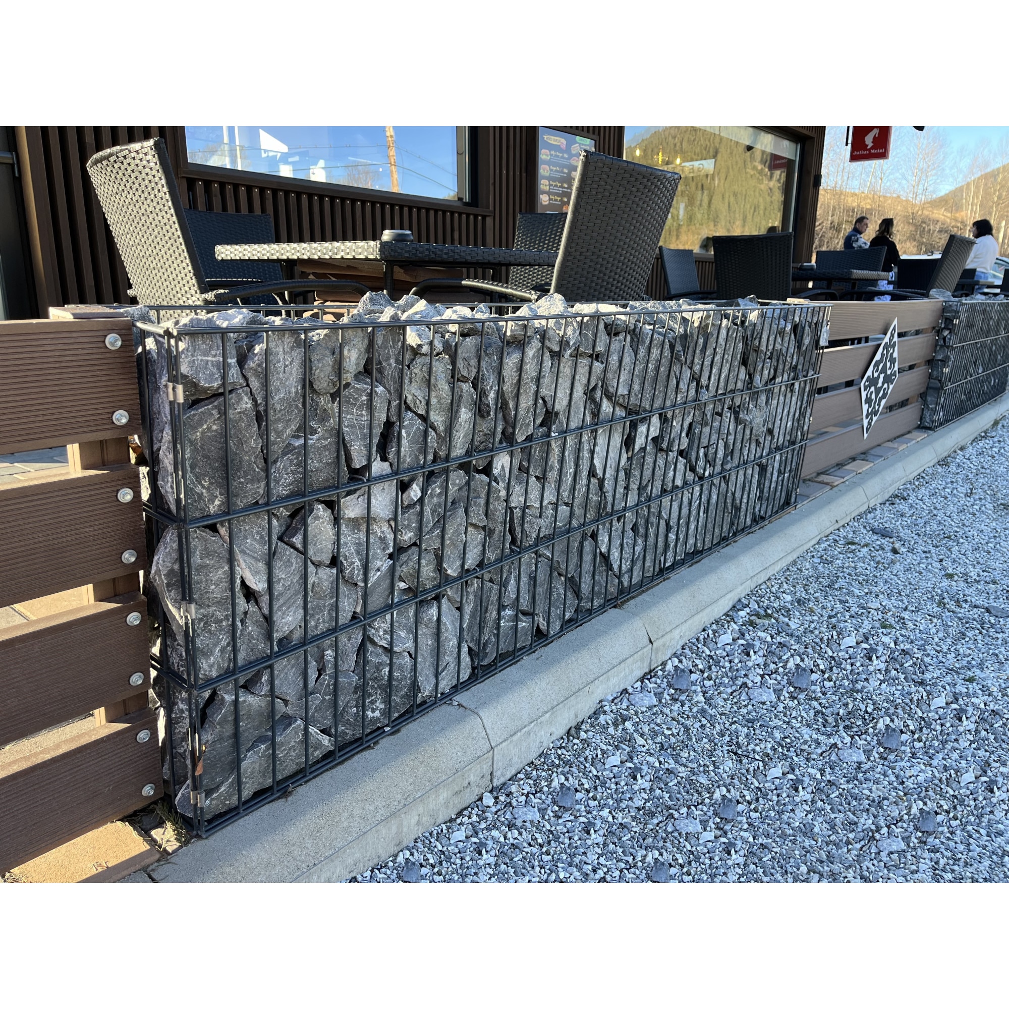 Gard gabion Rotanis, din panou drept 6-5-6, Carcasa metalica, Antracit ...