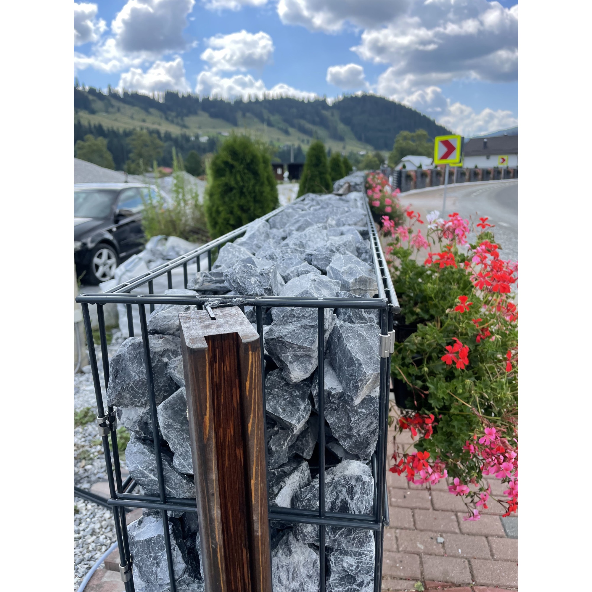 Gard gabion Rotanis, din panou drept 6-5-6, Carcasa metalica, Antracit ...