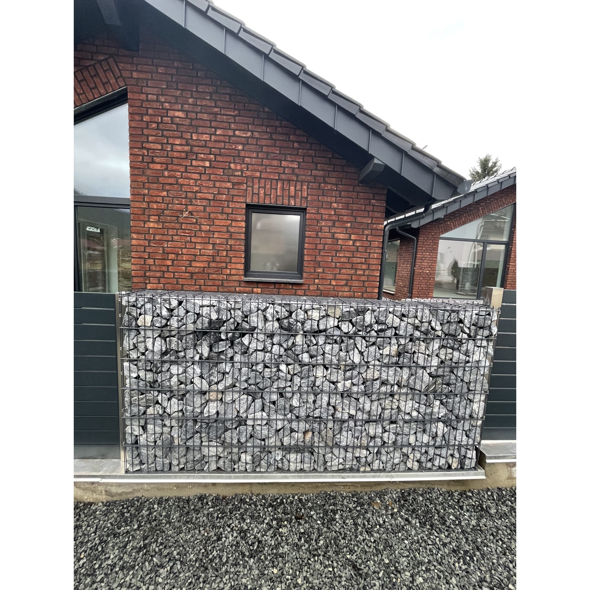 Gard gabion Rotanis, din panou drept 6-5-6, Carcasa Metalica, Antracit ...