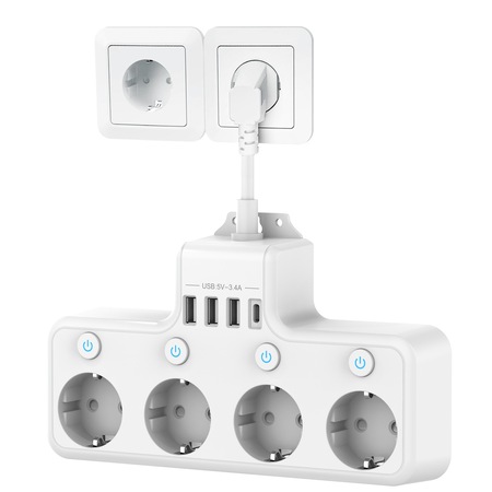 Prelungitor 4000W, 4 Prize/3 USB-A/1 USB-C, BYONDSELF®, 4 Intrerupator ...