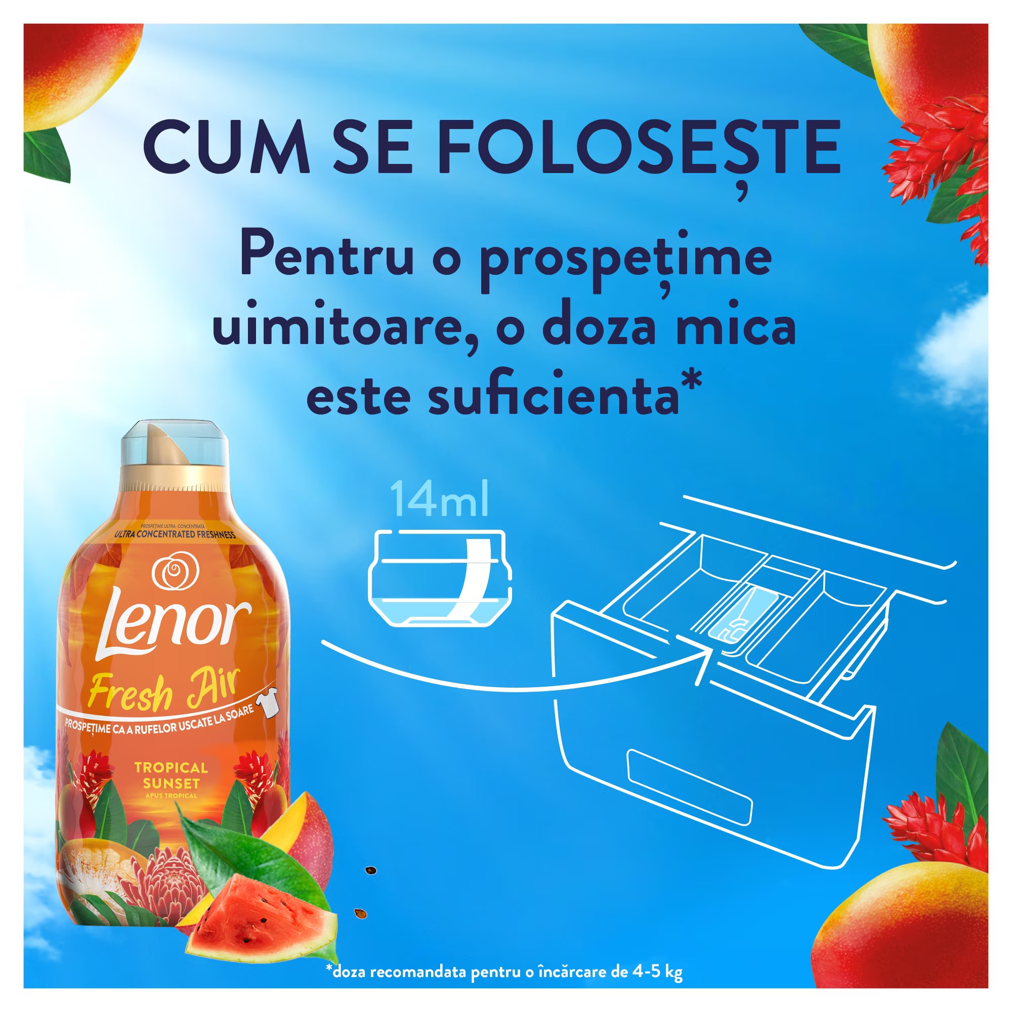 Balsam rufe Lenor Fresh Air Tropical Sunset, lichid, formula ...