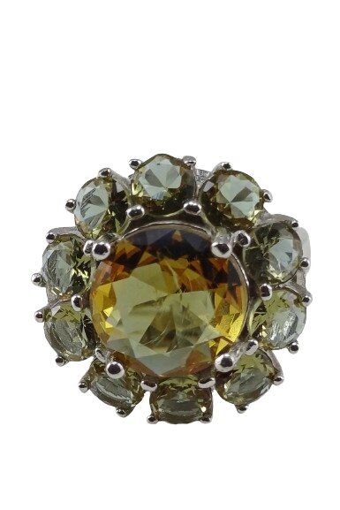 Inel din argint 925, TSR cu piatra naturala zultanit rotund marime 18 ...