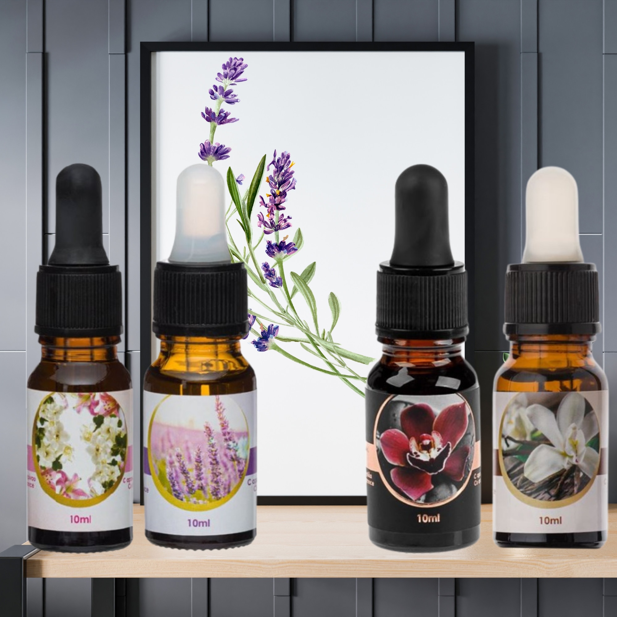 Set 4 uleiuri parfumate Lavanda, pentru difuzor aromaterapie, Vanilie ...