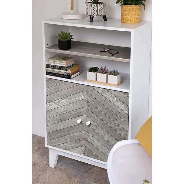 Autocolant mobila, D-c-fix, Chevron Grey, Imitatie lemn, Gri, 67.5cmx2m ...