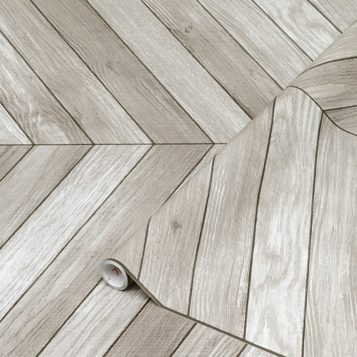 Autocolant mobila, D-c-fix, Chevron Grey, Imitatie lemn, Gri, 67.5cmx2m ...