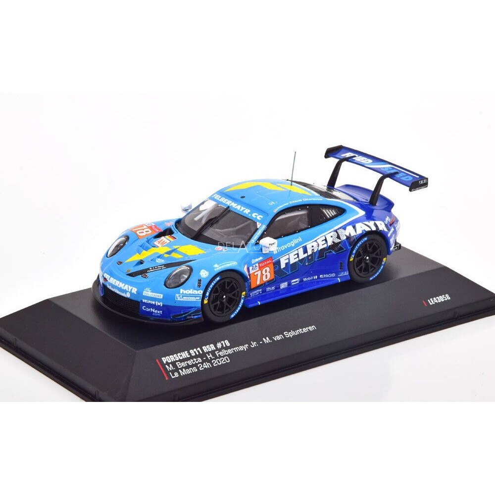 Macheta Porsche 911 Rsr #78 Le Mans 24h 2020 cu vitrina plexiglass - 1/43 IxoModels - eMAG.ro
