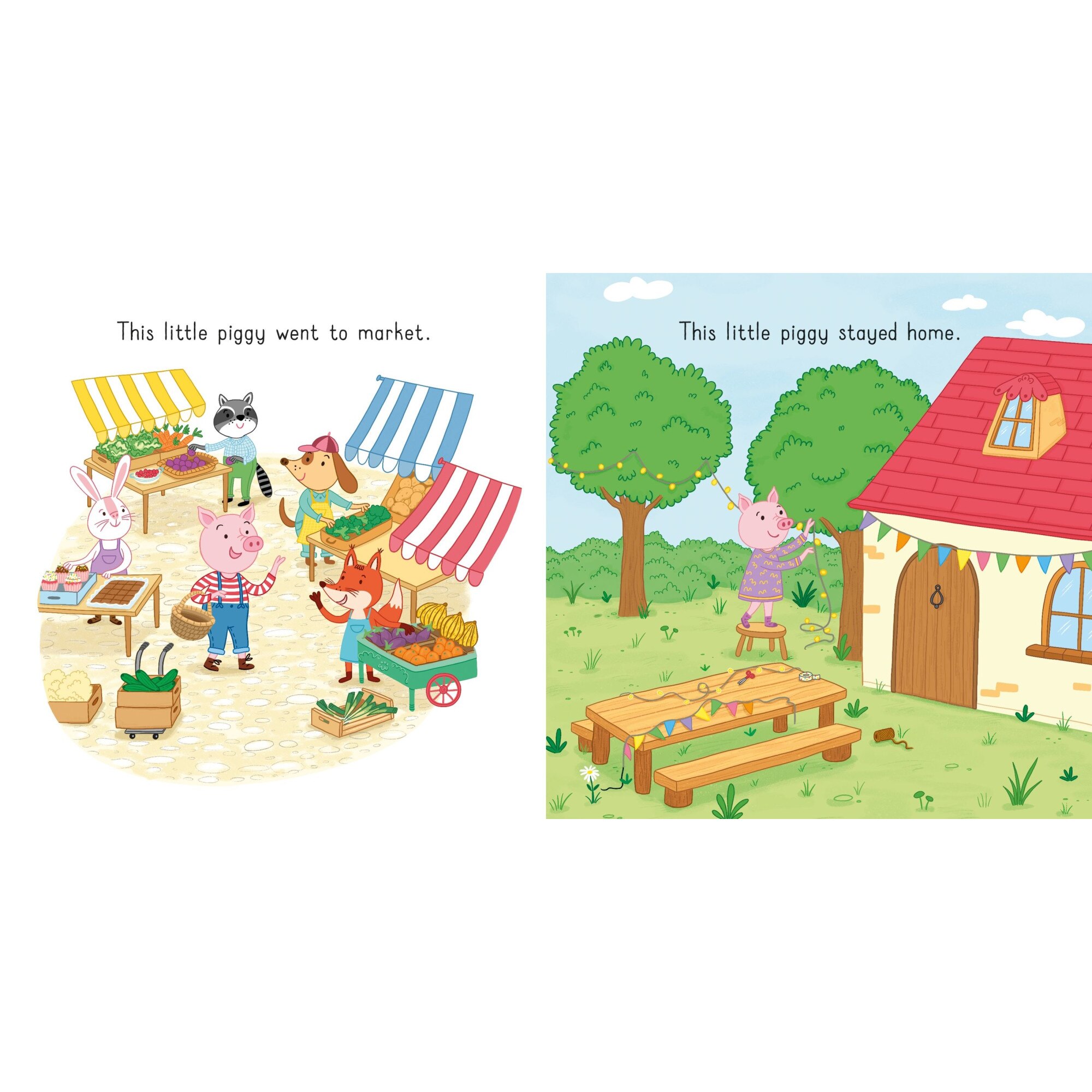 Carte cu pagini cartonate little board book This little piggy went to ...