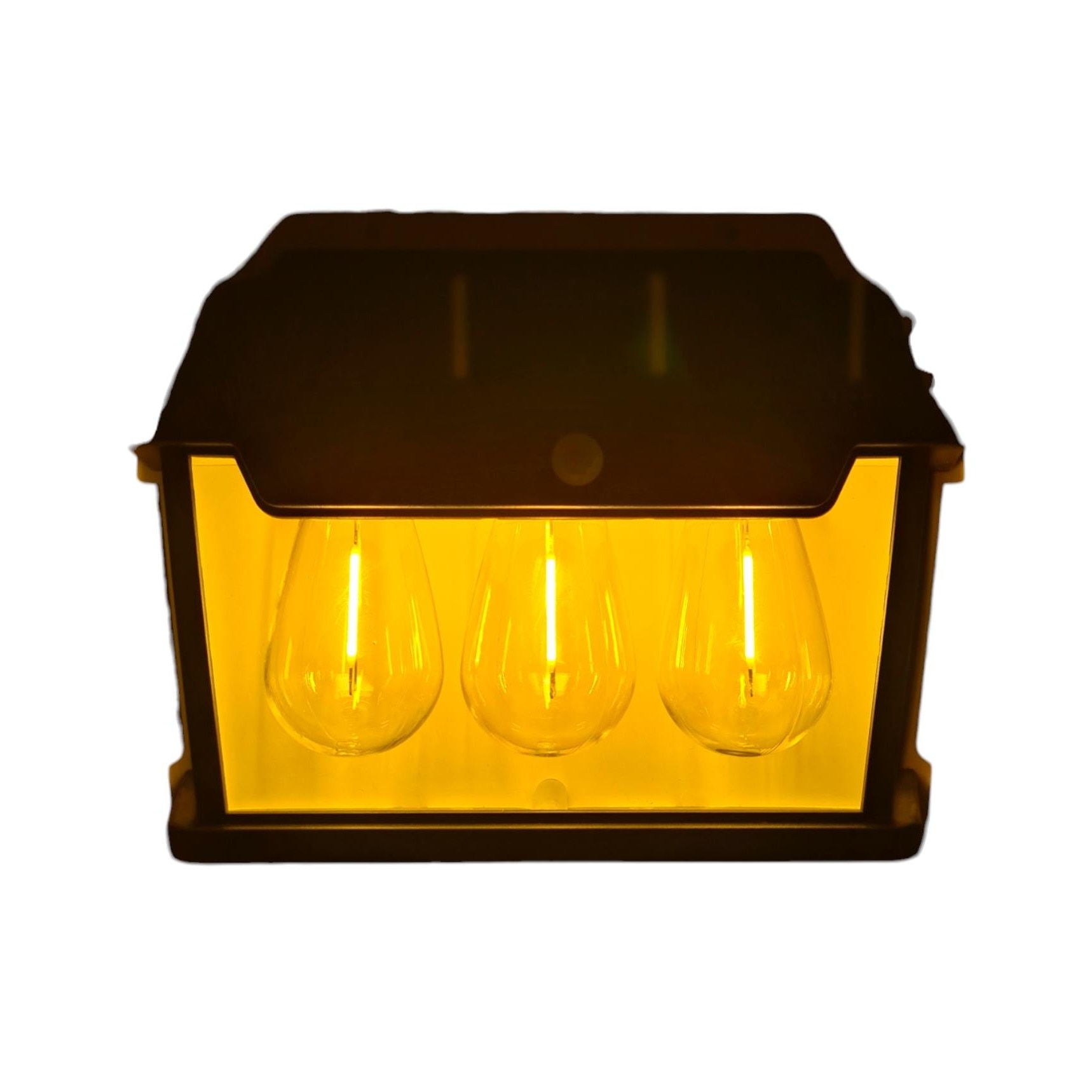 Lampa de perete cu 3 becuri LED, senzor de miscare si panou fotovoltaic ...