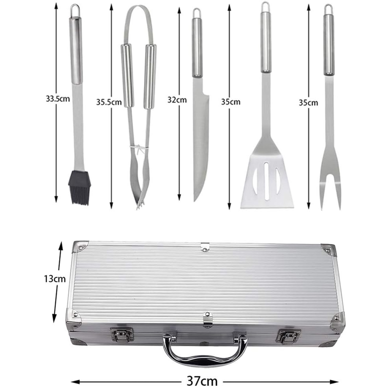 Set 5 Ustensile Gratar Otel Inoxidabil, BYONDSELF®, Cu Cutie de ...