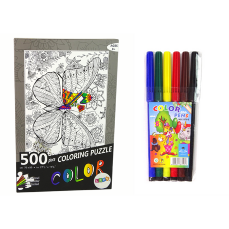 Puzzle de colorat - fluture - 500 piese - 70 x 50 cm - eMAG.ro